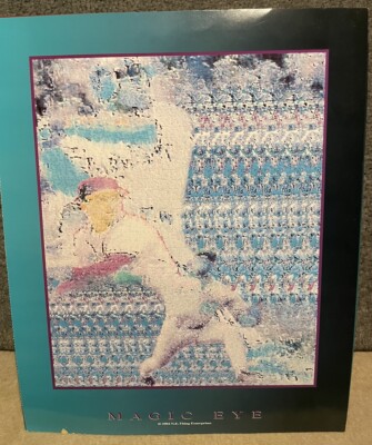 Magic Eye 3D Baseball Ultra Graffix 1994 Full Size Vintage Y2K Poster ...
