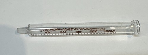 HAMILTON Co Reno NV Gastight 2.5ml Glass Syringe Barrel Only #1002 Made ...