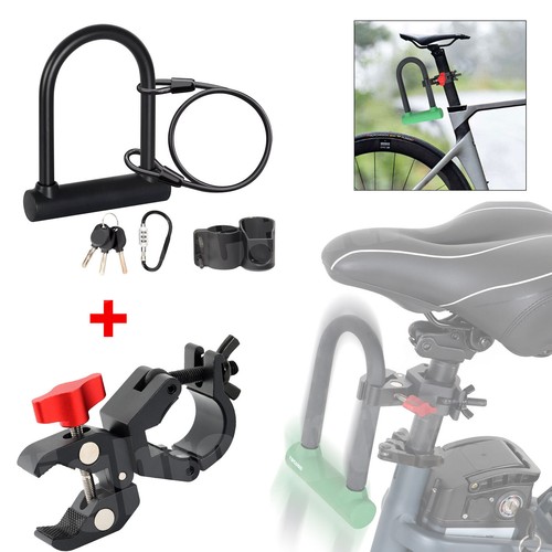 U-Lock Holder Bike Lock Bracket All Metal Securely U Lock Mount Clamp W ...