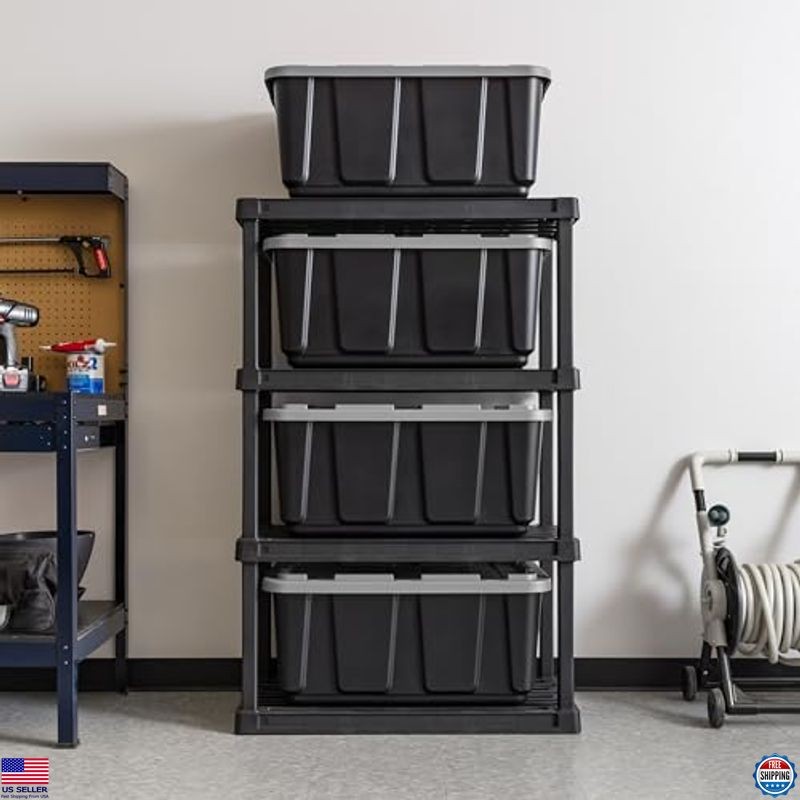 IRIS USA 27 Gallon Heavy-Duty Truck Bed Storage Toolbox - 4 Stackable ...