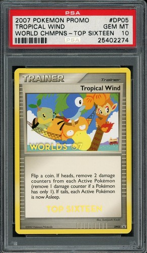2007 Pokemon World Championships TOP SIXTEEN Tropical Wind PSA 10 GEM ...