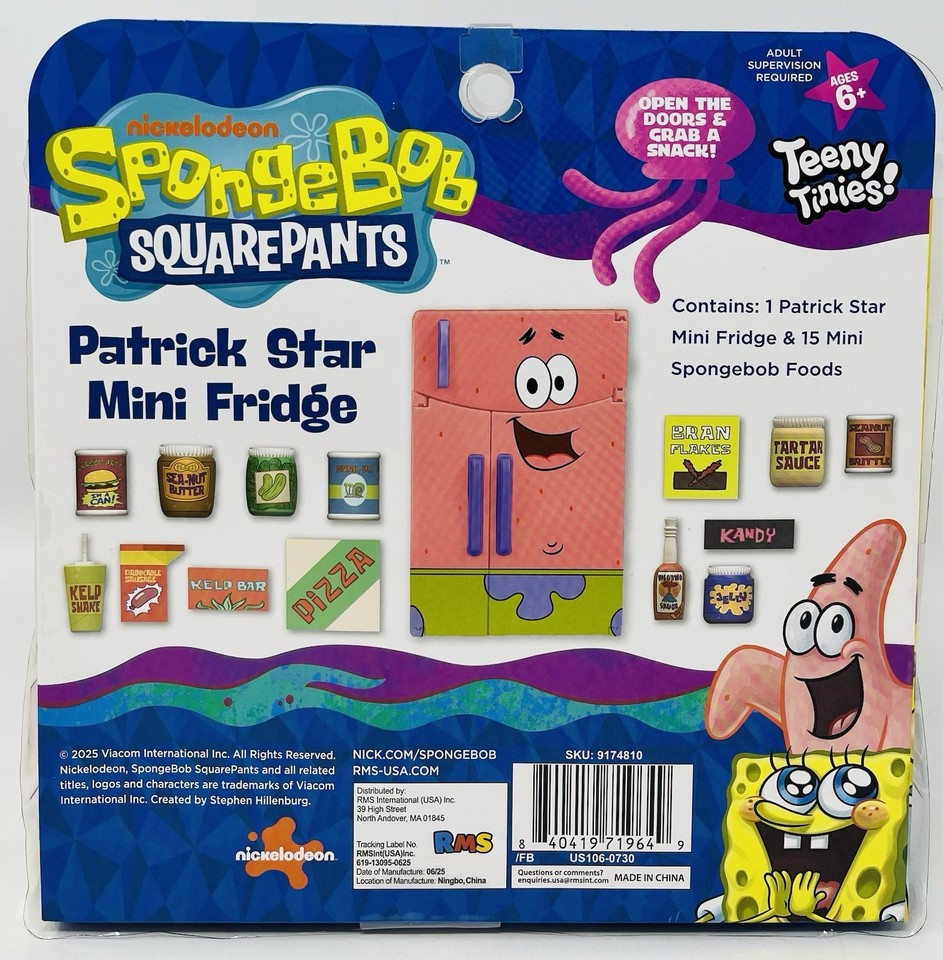 SpongeBob Squarepants Patrick Star Toy Mini Fridge & SpongeBob Foods ...