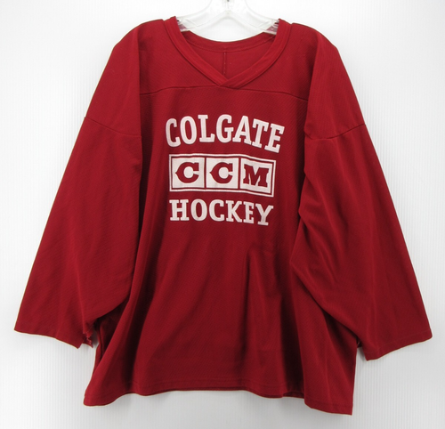 VINTAGE Colgate University Hockey Jersey Men XL Red CCM Practice Warm ...