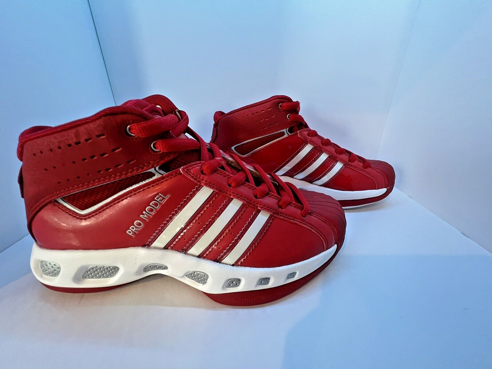 RARE! Adidas Pro Model 2G 043708 Mens Sneakers Red Sc… - Gem