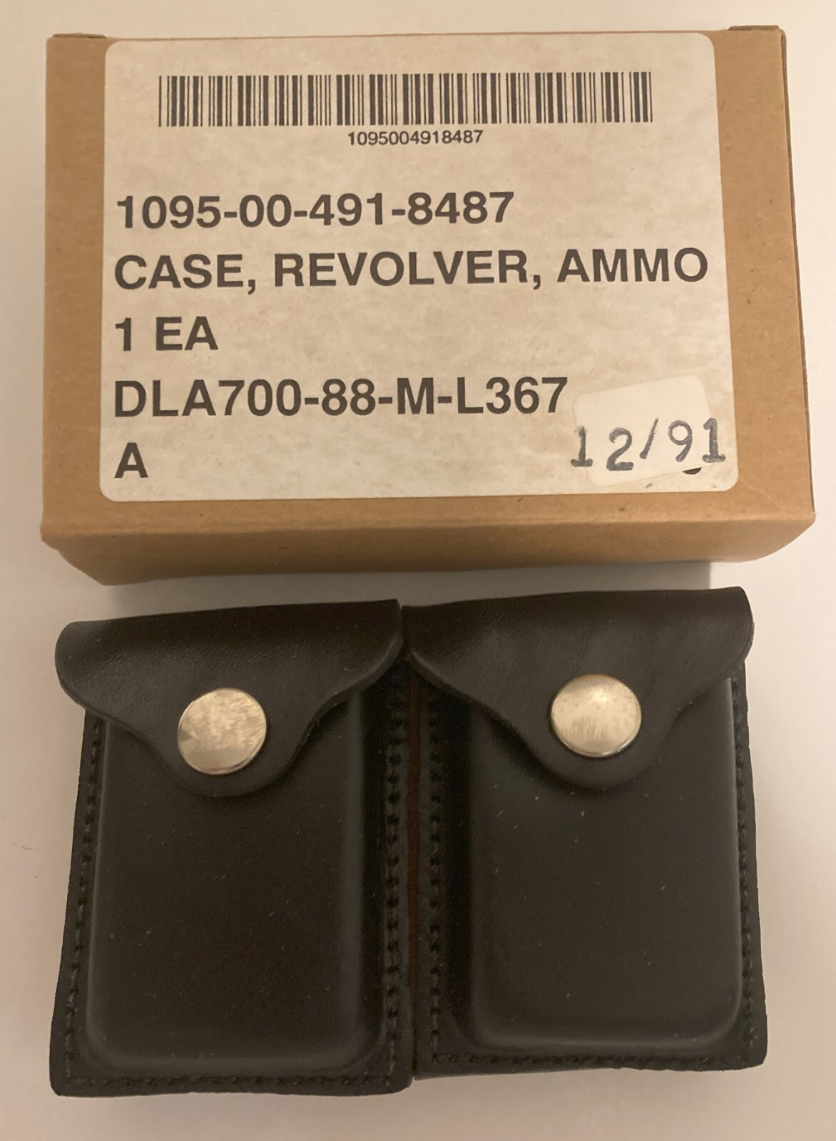 US Air Force Revolver Ammo Case Black Leather 38 CAL Military 1980s/90s ...