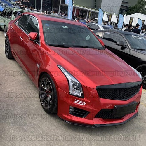 For Cadillac ATS-V 2013-2019 Glossy Black Front Upper Bumper Mesh Grill ...