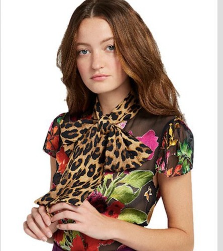 Alice + Olivia Jeannie Garden Floral Bow Blouse Top Size L NWOT | eBay