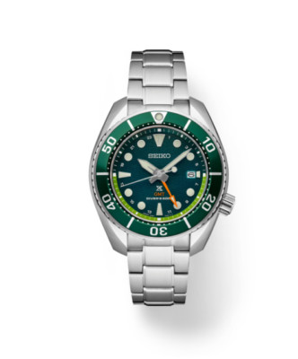 Seiko Prospex Solar GMT Diver's Light Green Sunray Dial Men's Watch ...
