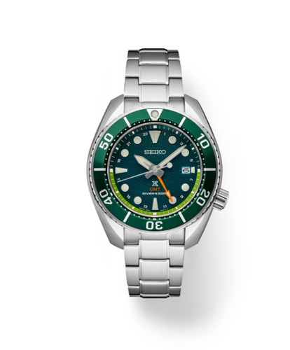 Seiko Prospex Solar GMT Diver's Light Green Sunray Dial Men's Watch ...