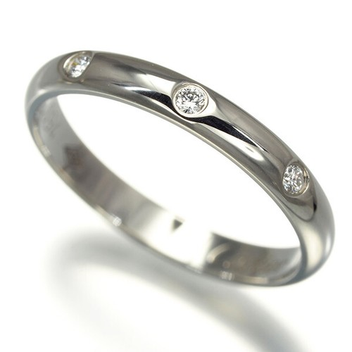 Auth Cartier Ring 1895 Wedding Band Diamond 3P EU47 950 Platinum | eBay