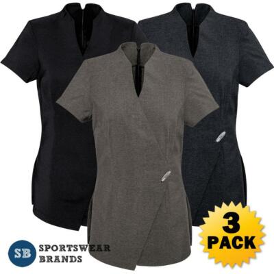3 x Ladies Spa Tunic Beauty Salon Health Uniform Womens Stretch Size 6 ...