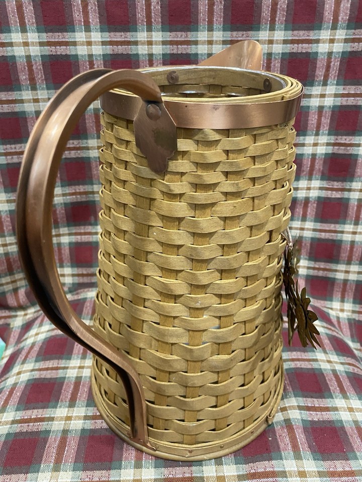 Longaberger 2006 Basket Pitcher Copper Handle/Spout With Protector Tie ...