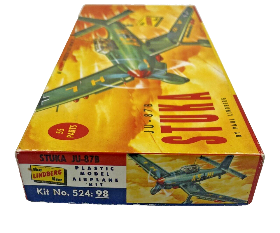 Lindberg JU-87B Stuka 524:98 1/4 Scale Vintage Model Kit Complete In ...
