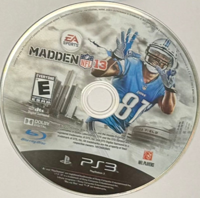 Madden NFL 13 Football PS3 Sony PlayStation 3 - Disc Only 14633197341| eBay