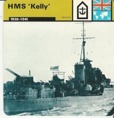 1977 Edito-Service, World War II, #35.22 HMS Kelly, British Destroyer ...