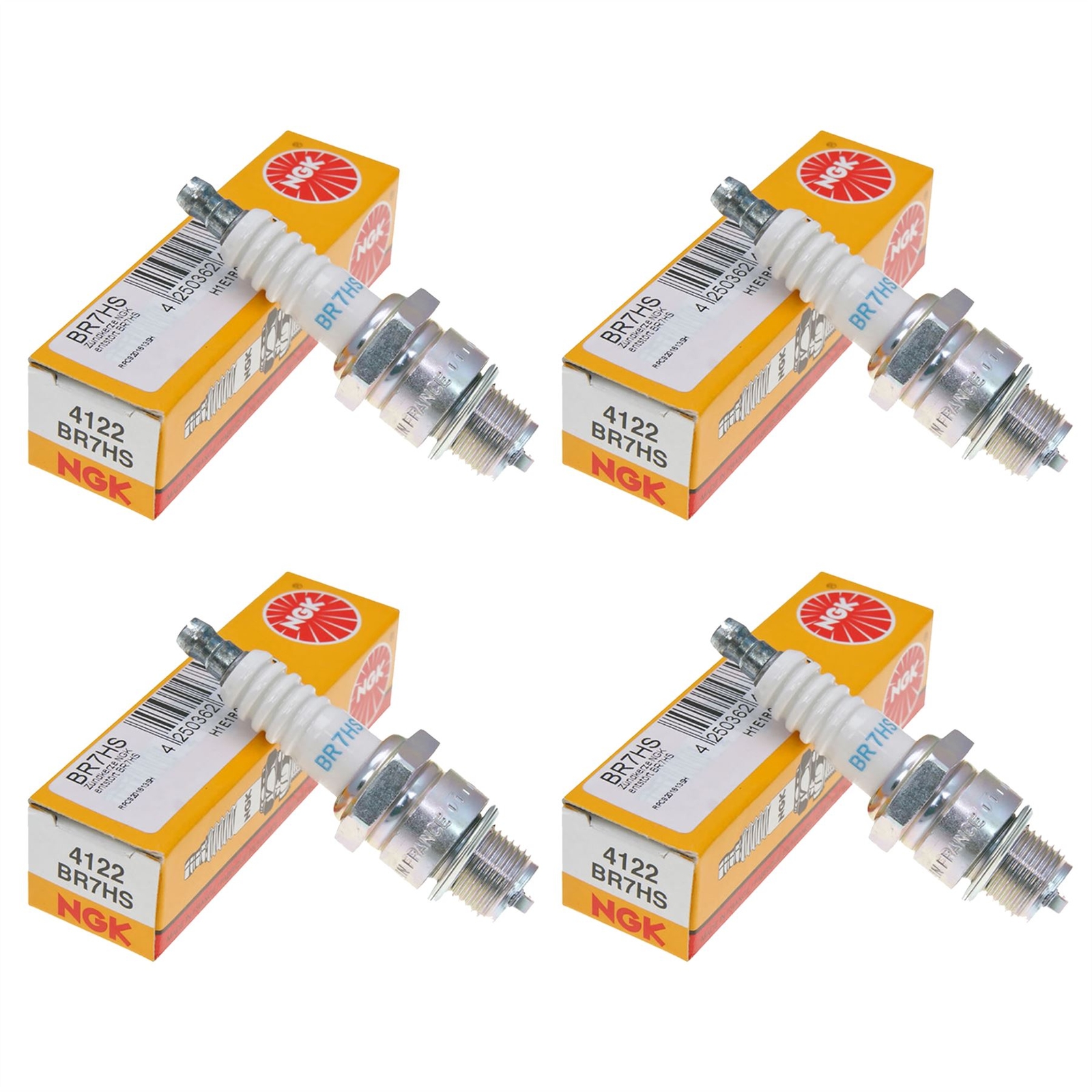 NGK BR7HS Spark Plugs Pack of 4 Peugeot Speedfight 50 2 AC DD Ultimate ...