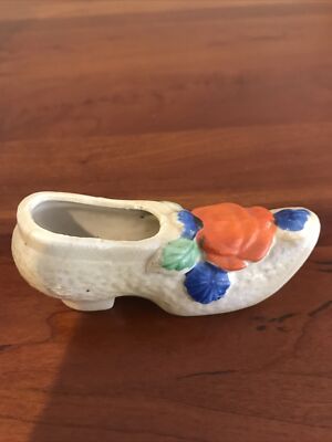 Vintage Porcelain Hand Painted High Heel Shoe Figurine -Red Letter ...