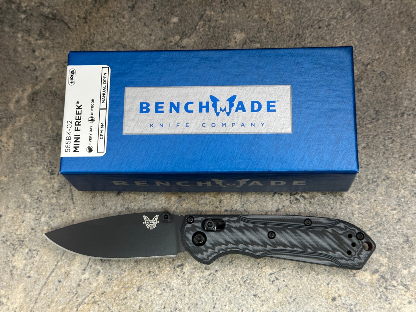 Benchmade Mini Freek 565BK-02 Pocket Knife G10 Handle CPM-M4 Steel ...