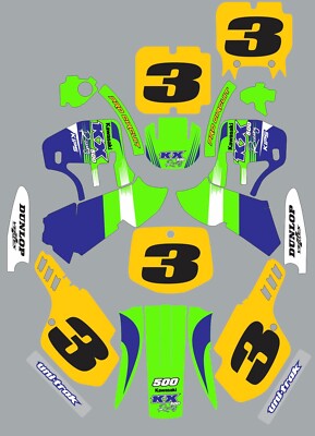 Graphic Kit for 1988-2004 Kawasaki KX500 Decal Custom Number | eBay