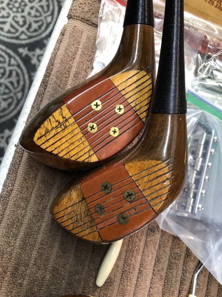 50's Macgregor 693 T Tommy Armour PERSIMMON Golf Clubs set Woods Driver ...