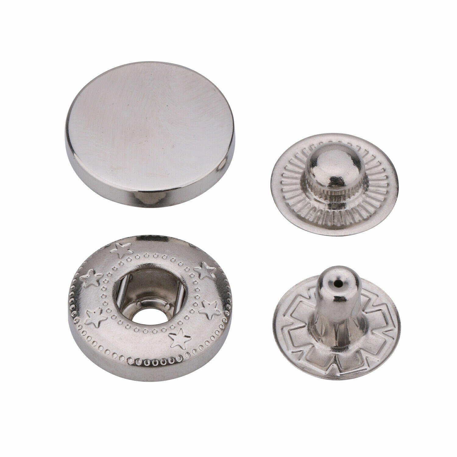 Snap Fasteners Press Studs Poppers Buttons Leather Alloy Metal 10mm/12 ...