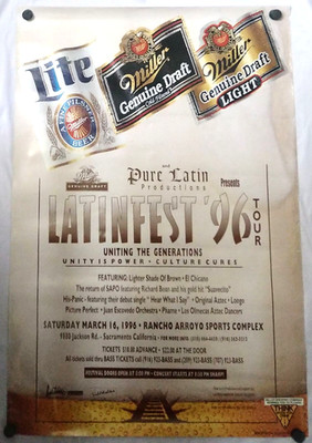 LatinFest – ’96 Tour Poster 1996 Sacramento Chicano Latin Music Rare ...