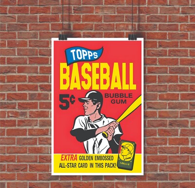 1965 Topps Baseball Wrapper Print/Poster | eBay