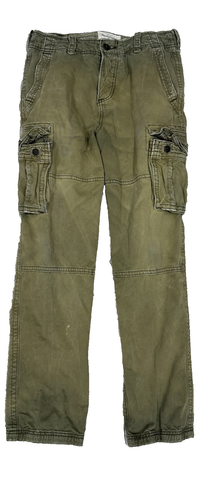 Abercrombie Fitch Pants Mens 30 x 31 Button Fly Cargo Green Heavyweight ...
