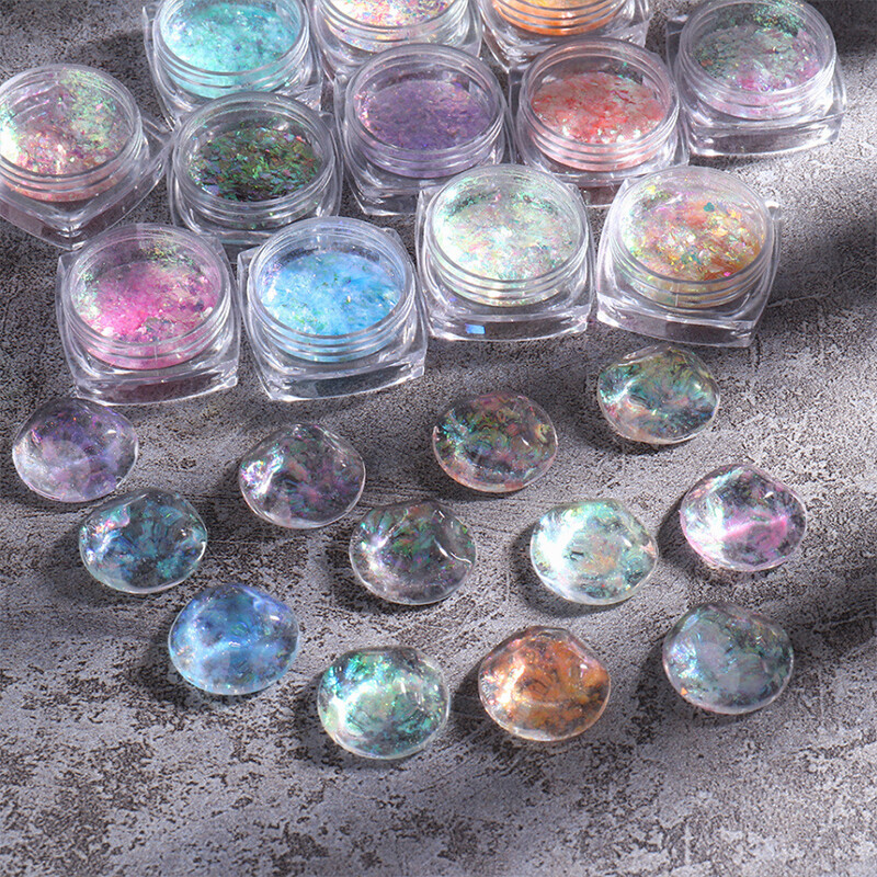 Nail Flakes Opal Nails Powder Holographic Glitter Iridescent Sequins ...
