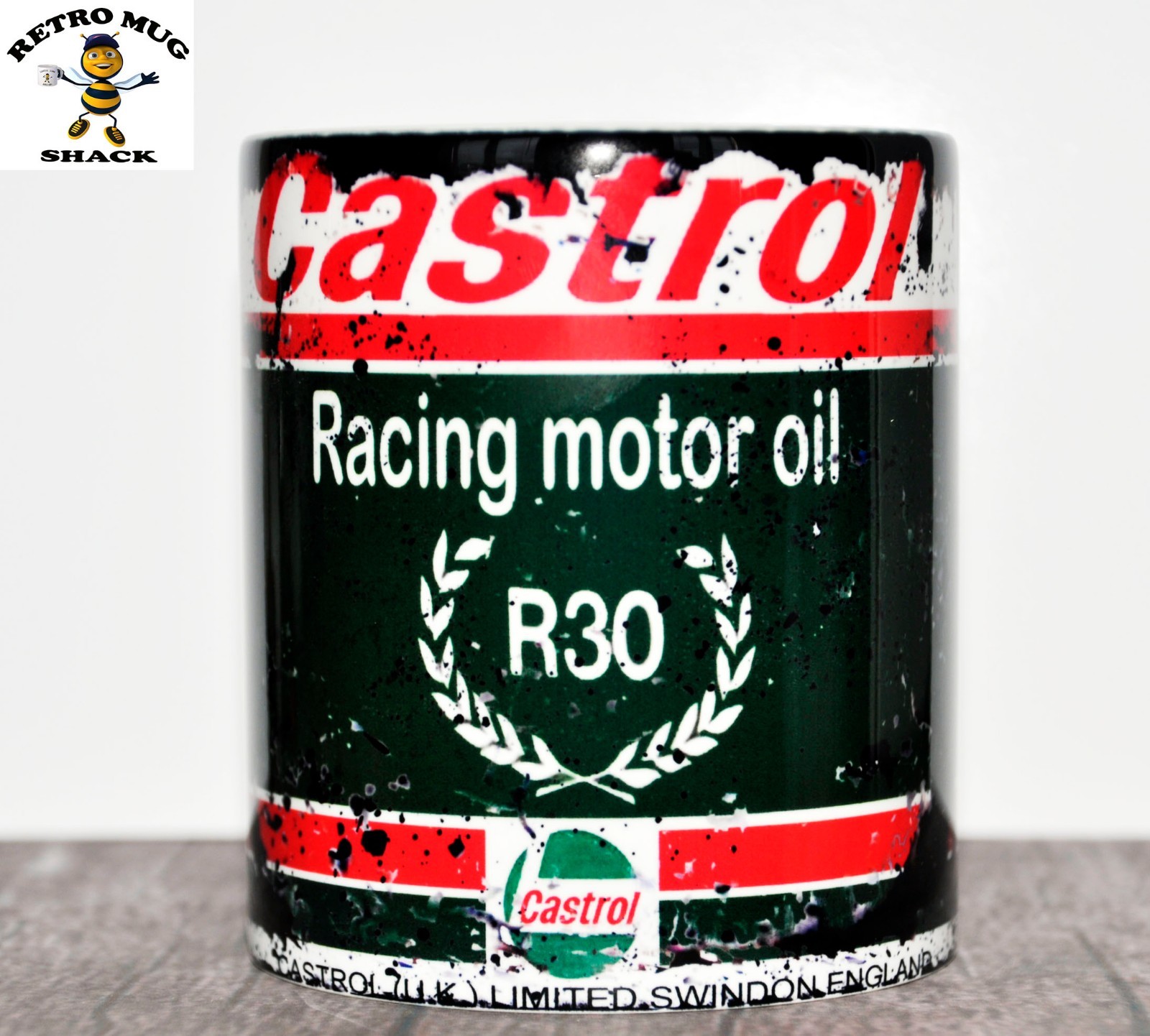 2 x Retro Castrol R30 Racing & R40 Motorcycle Oil Can Mug Tea Coffee ...