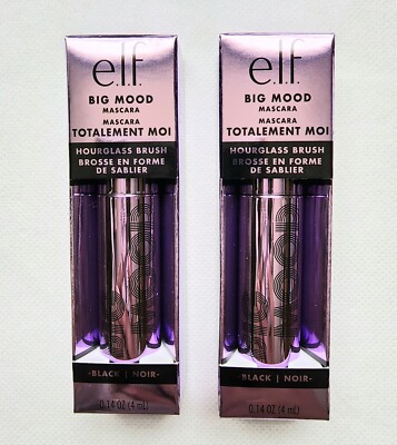 2x Elf Big MOOD Volume & Lifting Mascara VEGAN Black 0.14oz/4ml Travel ...