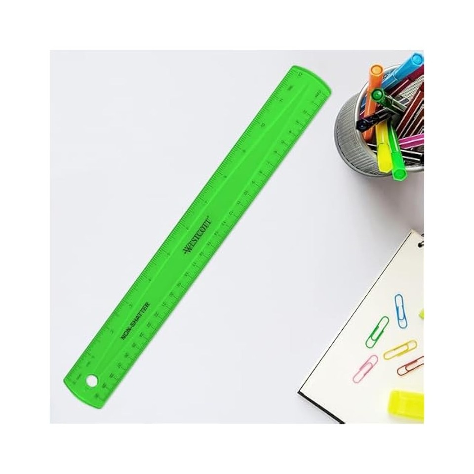 Shatter,Resistant Plastic Ruler, 12,Inch Transparent Flexible Tool with ...