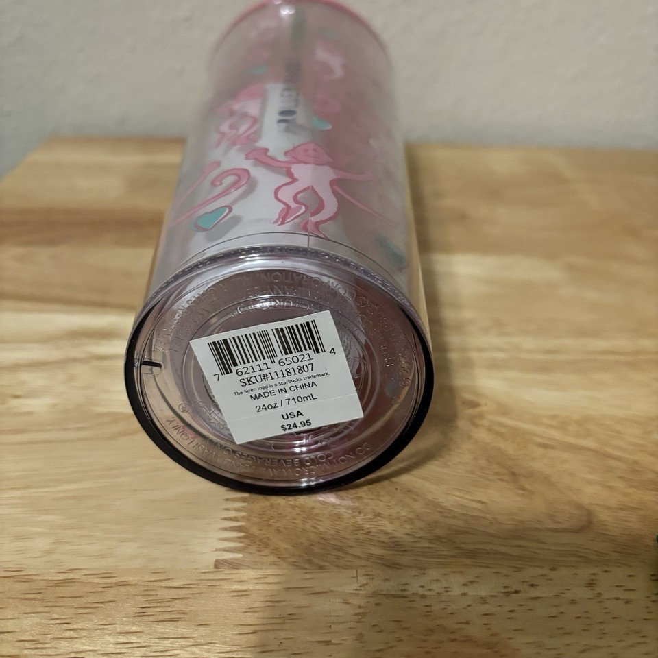 2025 Starbucks x Roller Rabbit FAST SHIP Holiday Clear Tumbler Cup Pink ...