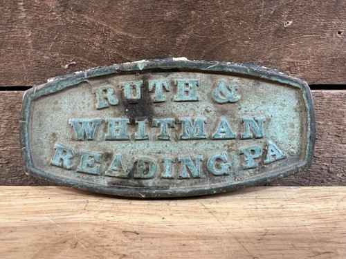 Antique Ruth & Whitman Reading, Pennsylvania Small Metal Sign Plaque | eBay