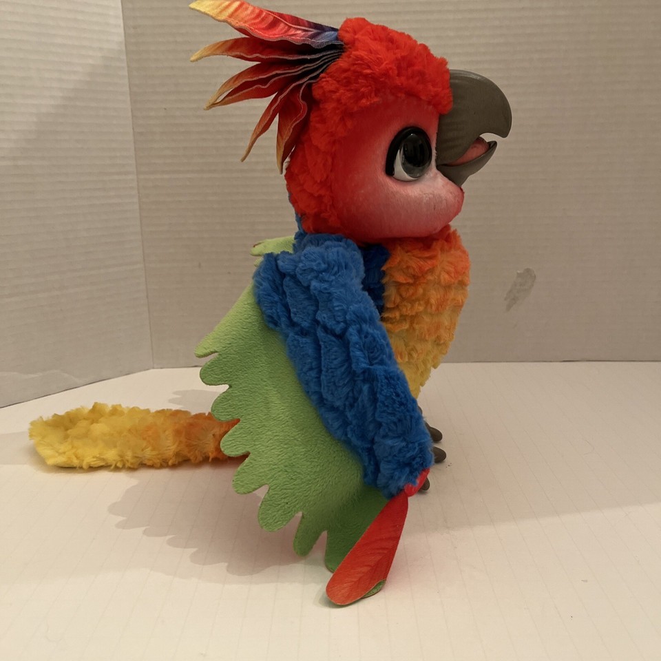 FurReal Friends Rock-A-Too Interactive Talking Parrot Show Bird Plush ...