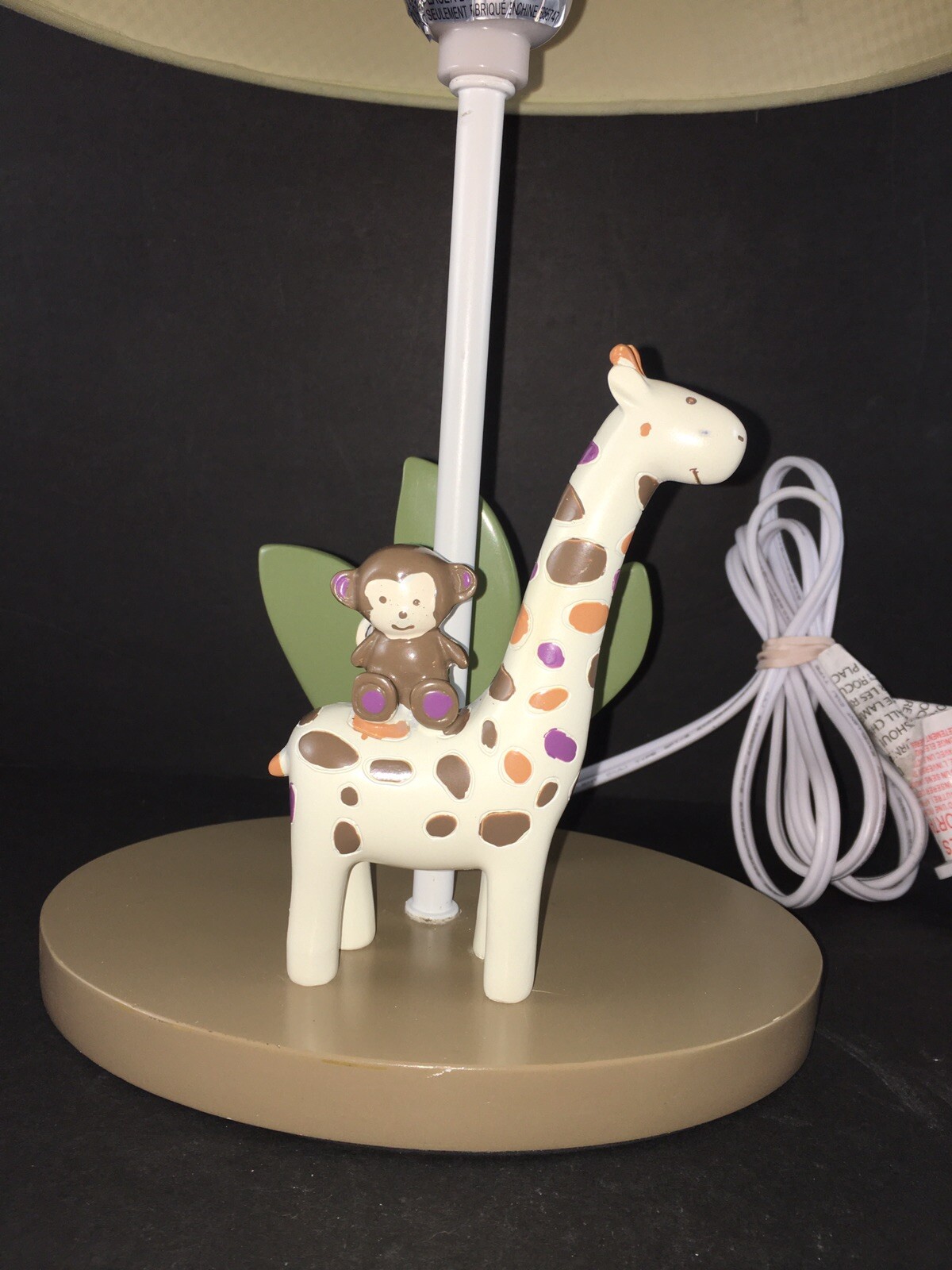 CoCaLo Baby Jungle Theme Nursery Lamp Giraffe&Monkey 16” Tall Animal ...