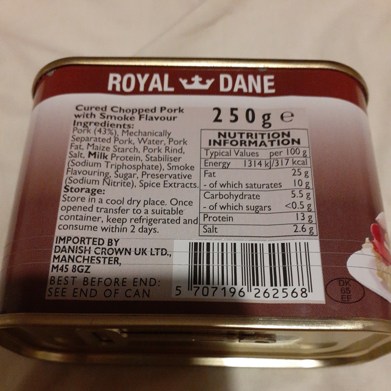 3 TINS ROYAL DANE BACON GRILL 3x 250g = 750g. BEST BEFORE APRIL 2026 ...