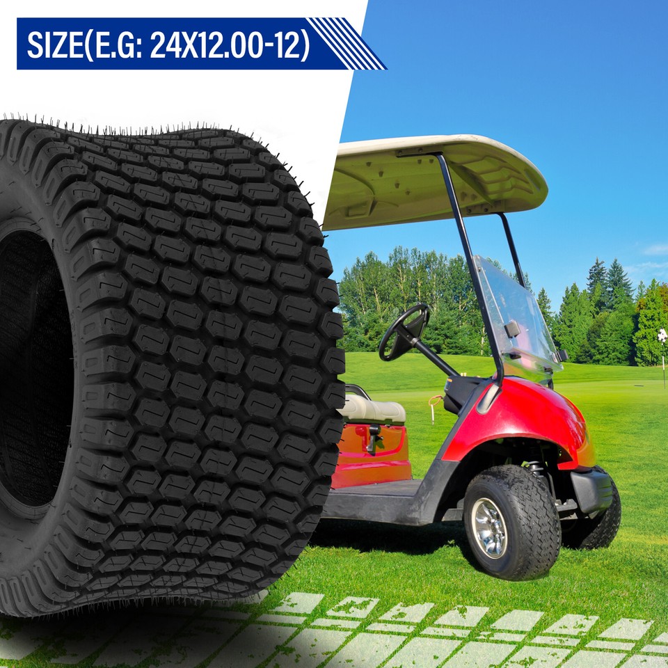 Set of 2 24x12-12 Lawn Mower Garden Tractor Turf Tires 4 Ply 24x12x12 ...