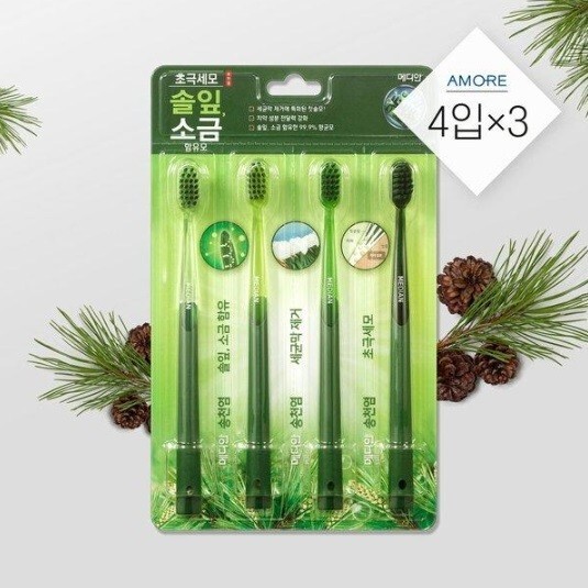 MEDIAN Pine Needles Salt Ultra Soft Micro Bristles Toothbrush 4EA Amore ...