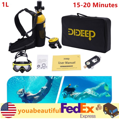 1L Portable Mini Scuba Diving Equipment Kit Underwater Dive Breath ...