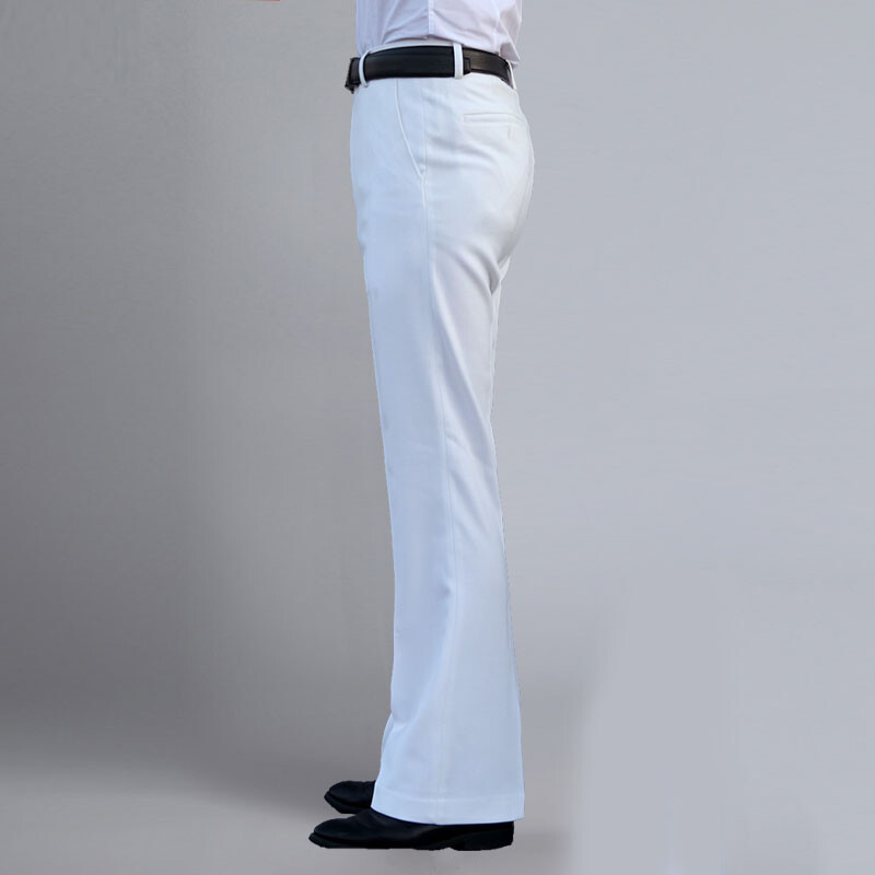 Men Bell Bottom Bootcut Pants Retro Thick Stretch Flare Formal Slim ...