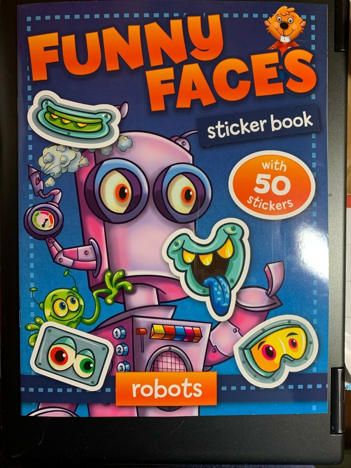 FUNNY FACES STICKER BOOK ROBOTS WITH 50 STICKERS BRAND NEW FUN FOR KIDS ...