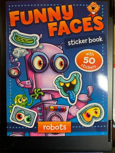 FUNNY FACES STICKER BOOK ROBOTS WITH 50 STICKERS BRAND NEW FUN FOR KIDS ...