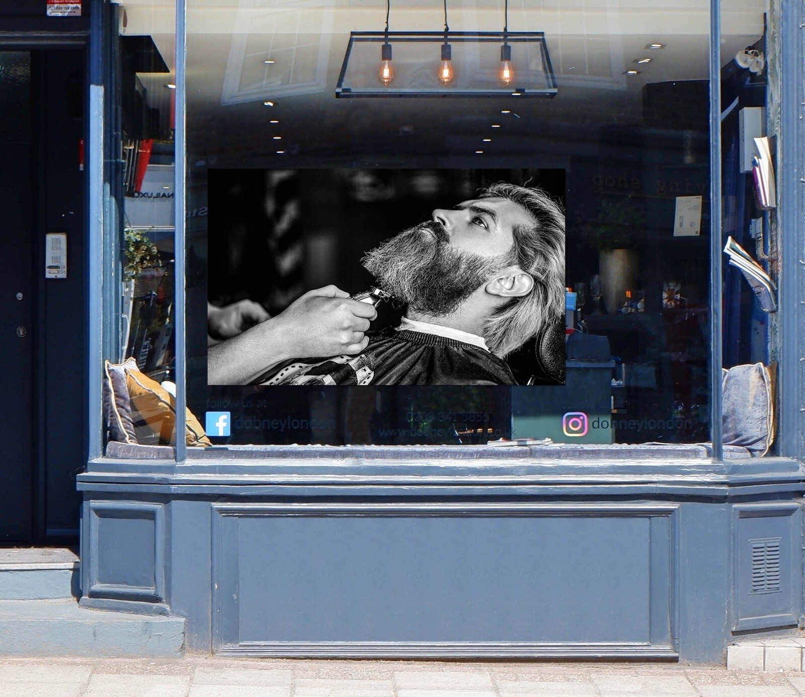 3D Man Hair Cut O748 Barber Shop Window Stickers Vinyl Wallpaper Wall ...