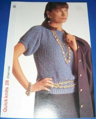 Quick Knits Women's Chainmail Sweater Knitting Pattern 28 | eBay
