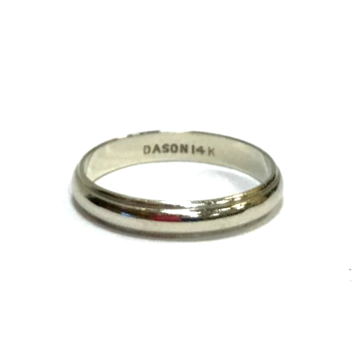 (MA3) Dason 14k White Gold 2.4 Grams 3.5mm Plain Wedding Band Ring 8 | eBay