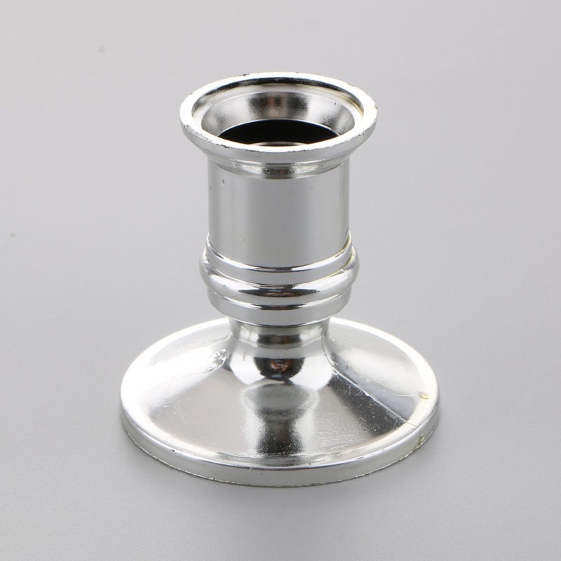 Pillar Candle holder Silver Taper Base Standard Candlestick Decoration ...