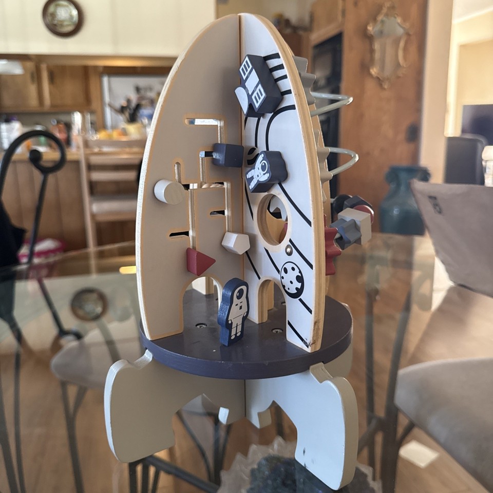 Baby Busy Bead Sensory Toy Rocket ship Montessori Waldorf Kids | eBay