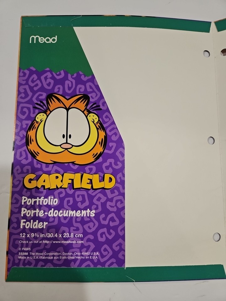 Garfield VTG 78 Mead Pocket Folder Jim Davis School Portfolio Odie READ ...