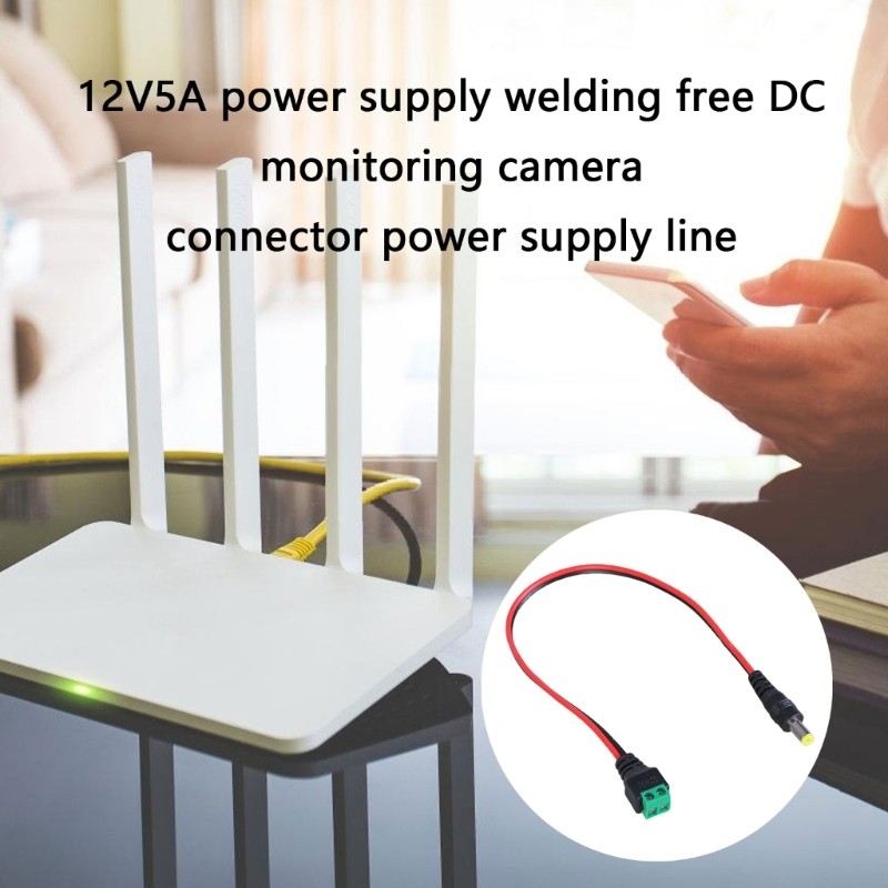 Power Plug 5.5x2.1mm Male CCTV Adapter Connector Cable Socket Connector ...